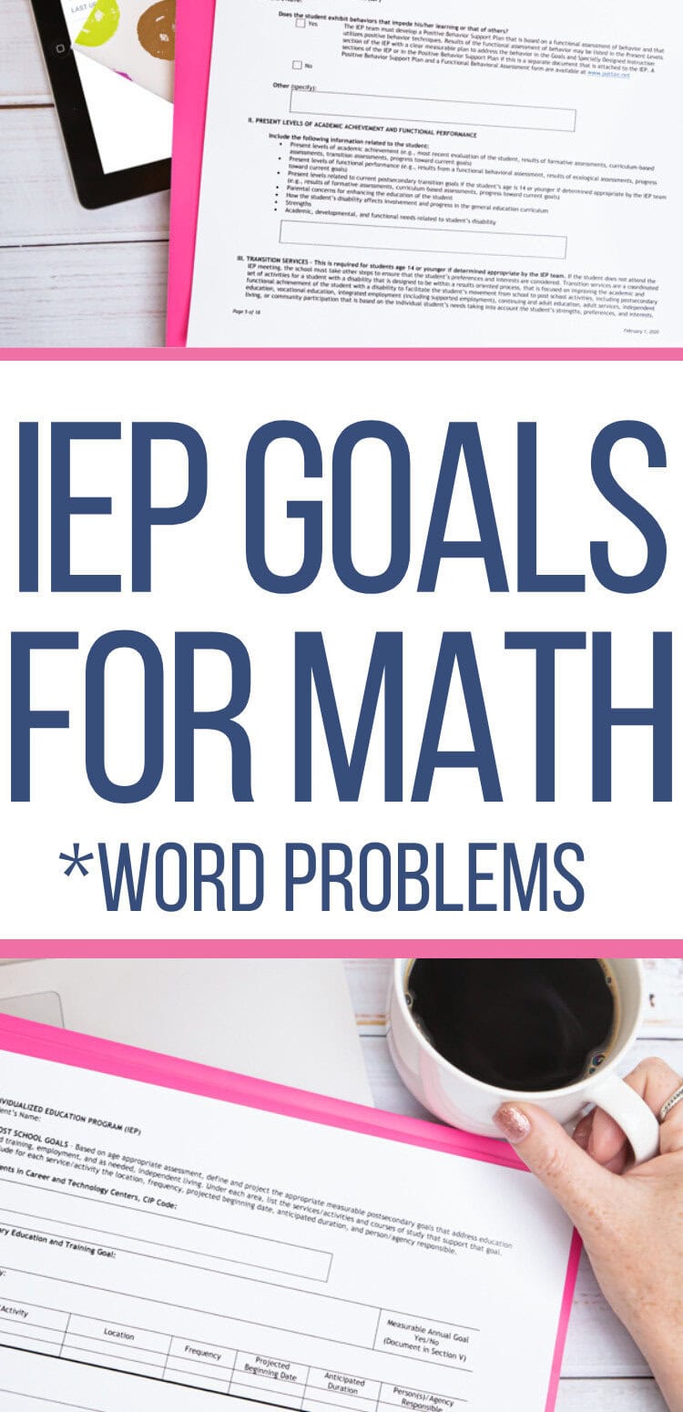 Math Word Problem IEP Goals: 12 Examples and Objectives
