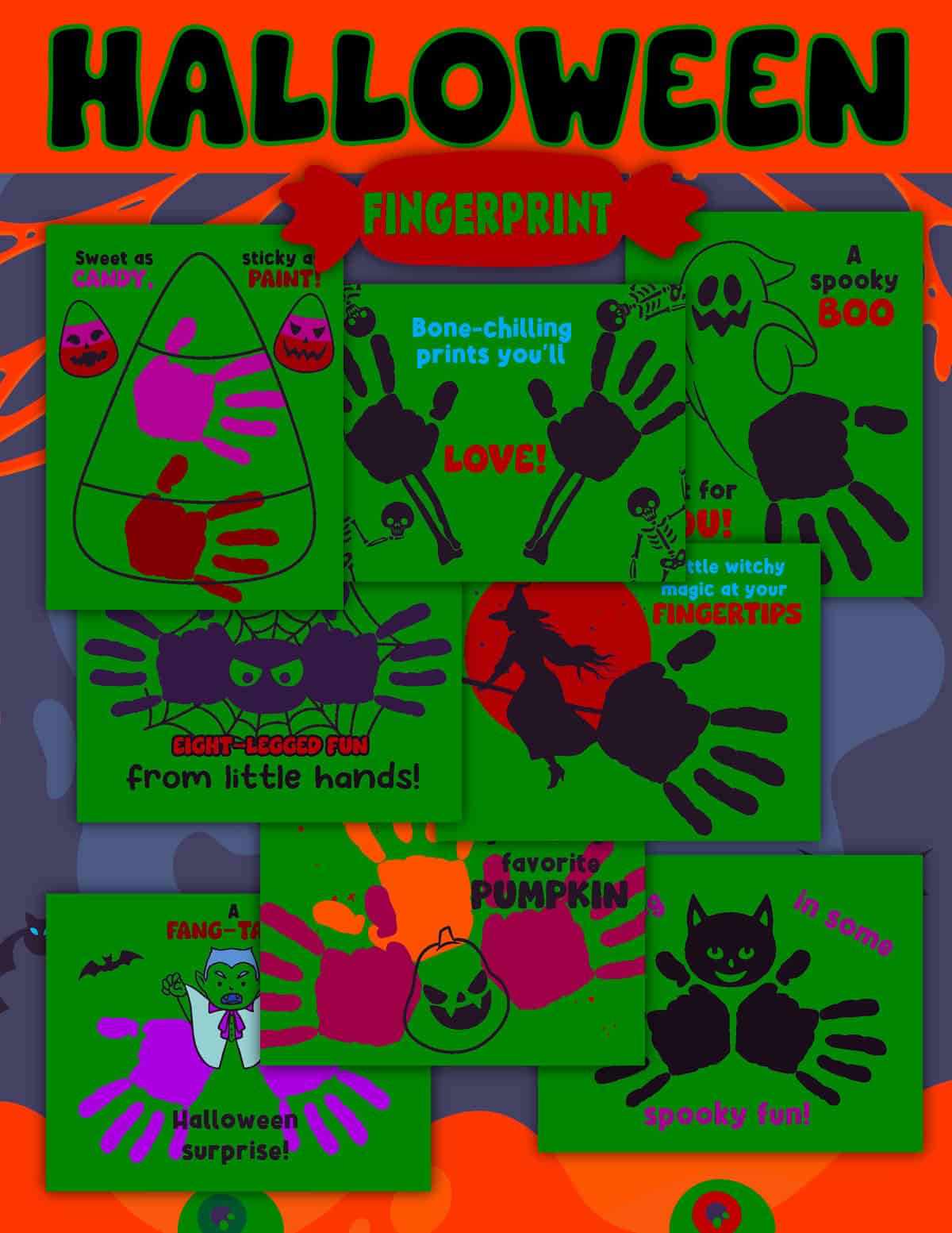 Easy, Free and Fun Halloween Crafts: Handprint and Fingerprint Art for Kids