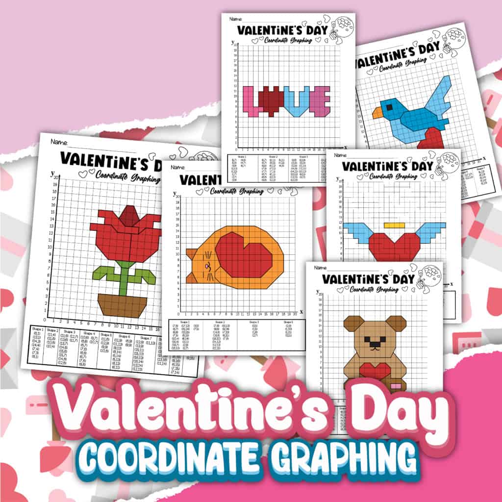 Valentine’s Day Coordinate Graphing Worksheets (free PDFs)