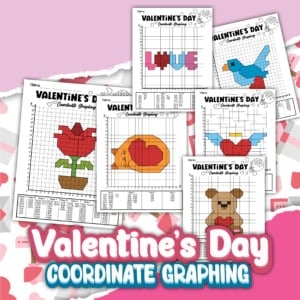 Valentine’s Day Coordinate Graphing Worksheets (free PDFs)