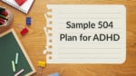Sample 504 Plan For ADHD