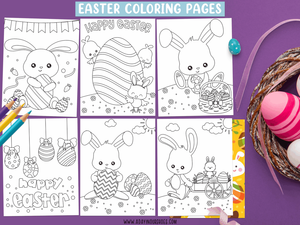 6 Free Coloring Pages For Easter | Easter Bunny | Printable | PDF
