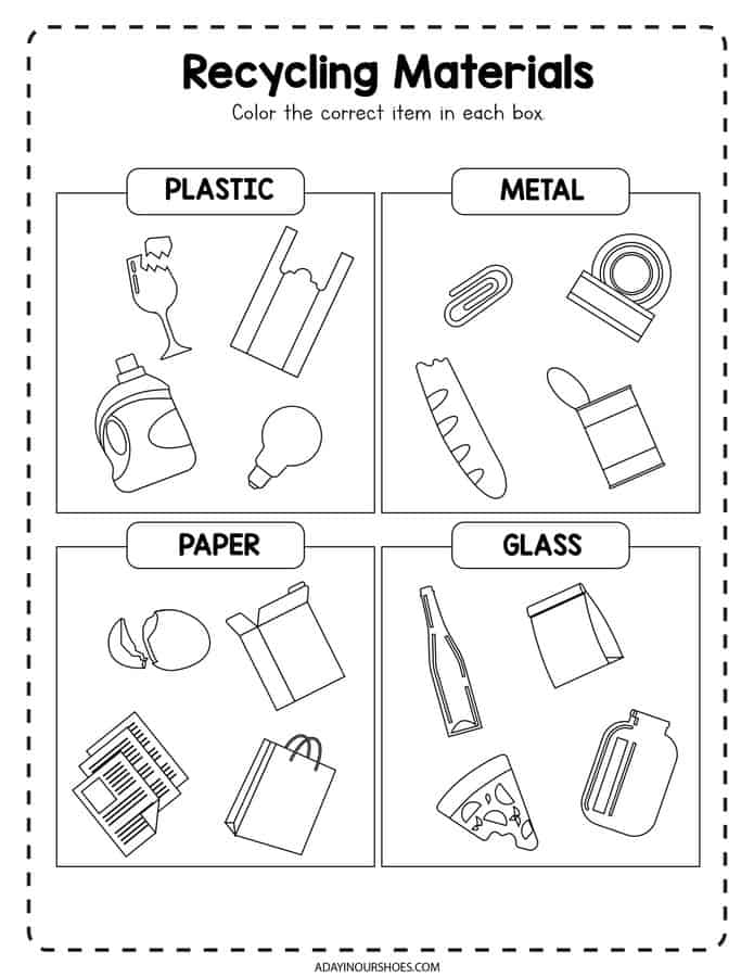 Free Recycling Worksheets For Kids (Reduce, Reuse, Recycle Activities)